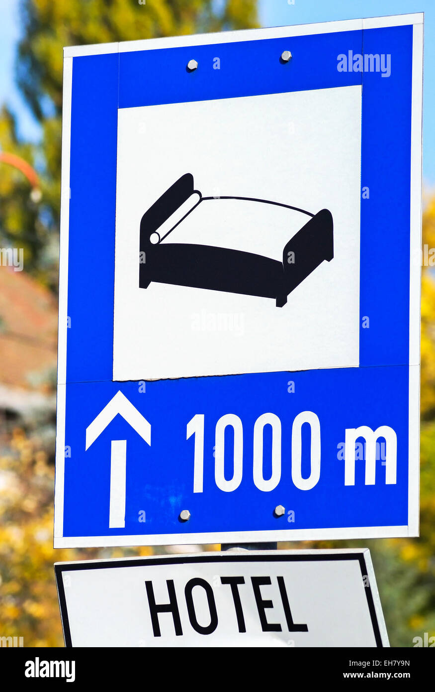 Warning sign in front hotel hi-res stock photography and images - Alamy