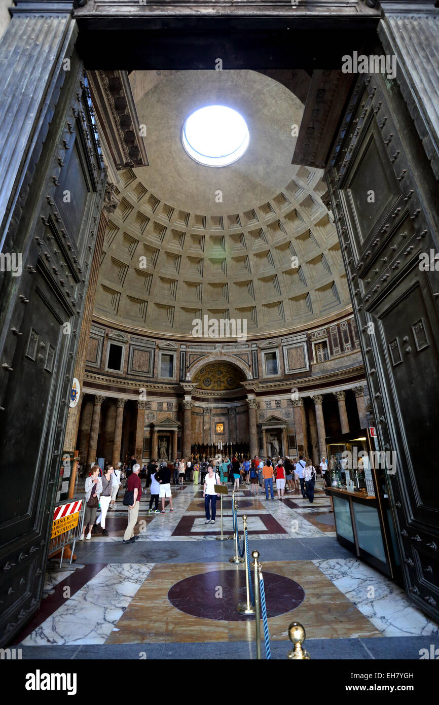 The entrance to the Pantheon in Rome Italy Stock Photo - Alamy
