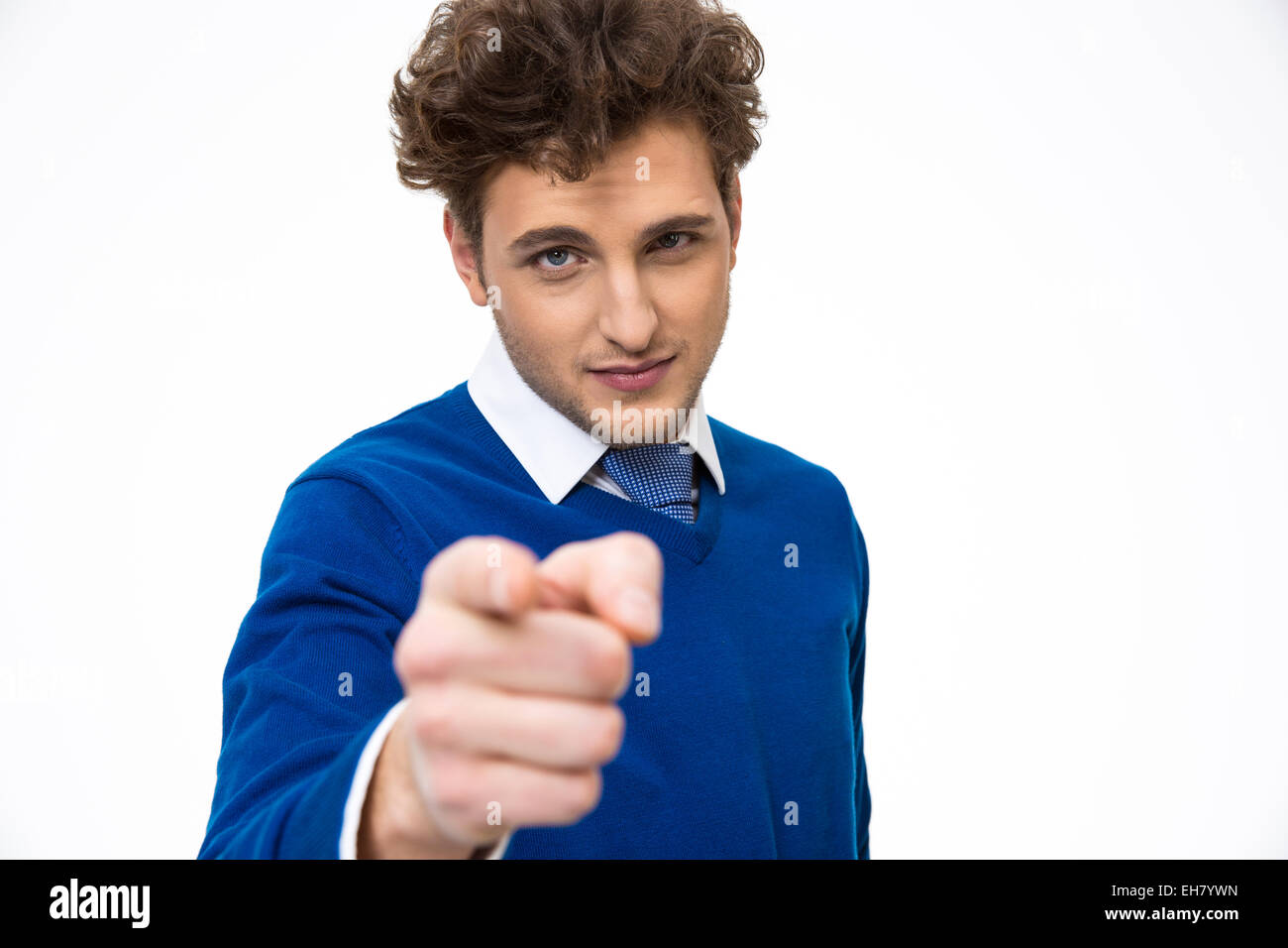 Handsome young man pointing finger hi-res stock photography and images ...