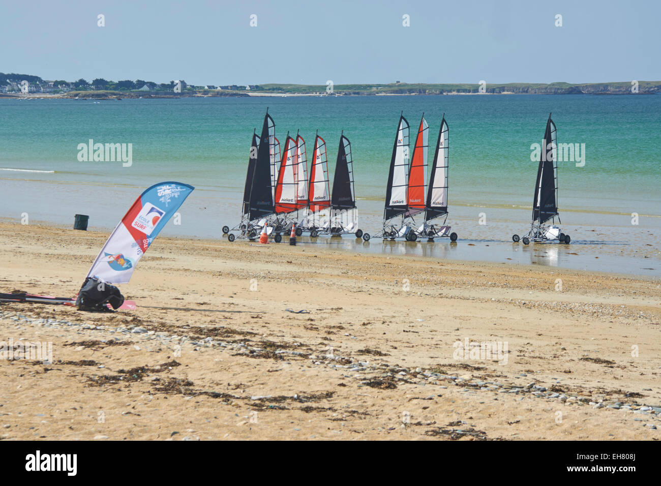 France, Quiberon Beach activity Sand sailing Stock Photo - Alamy