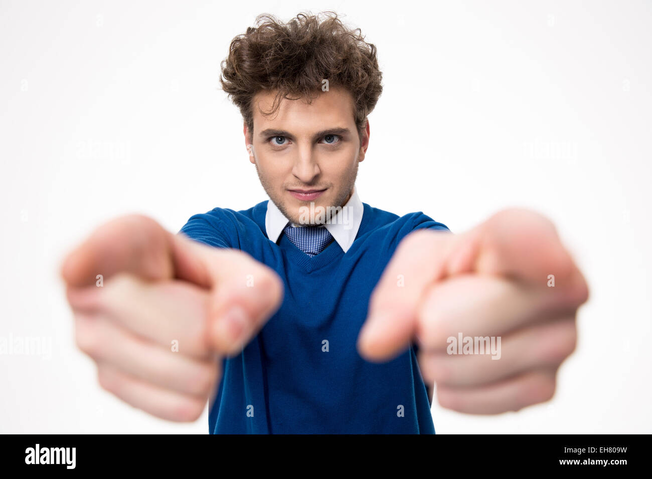 Handsome young man pointing at the camera Stock Photo - Alamy