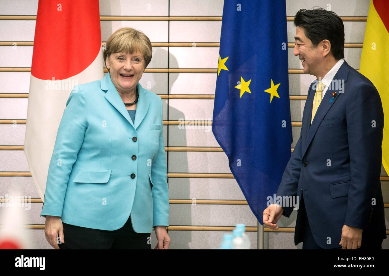 Tokyo, Japan. 09th Mar, 2015. German Chancellor Angela Merkel (CDU, L ...