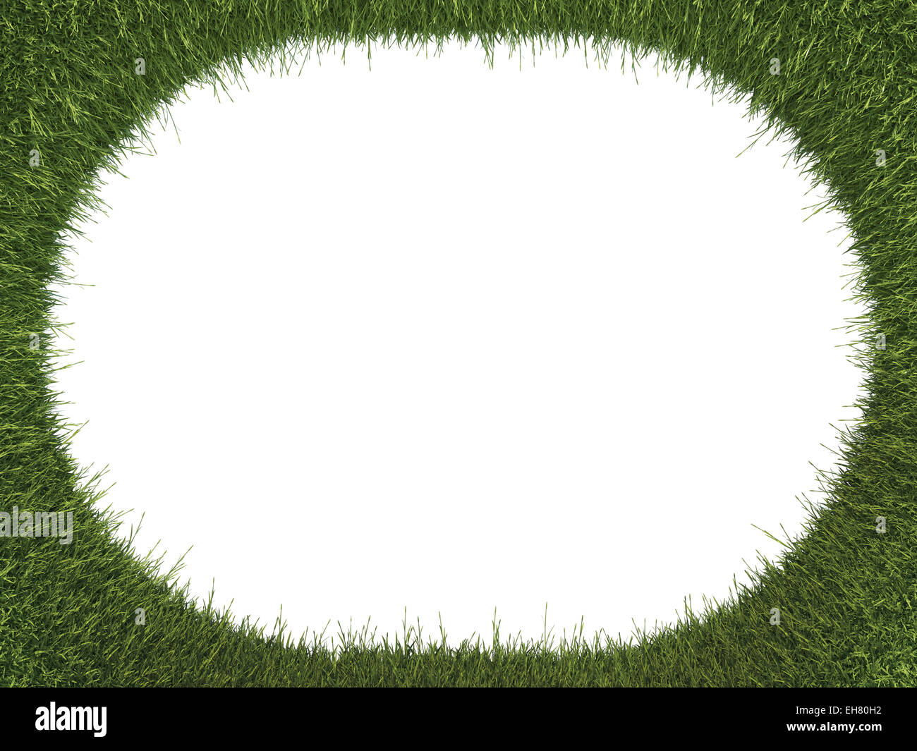 Green fresh grass rounded frame: ecology and environment. Isolated on ...