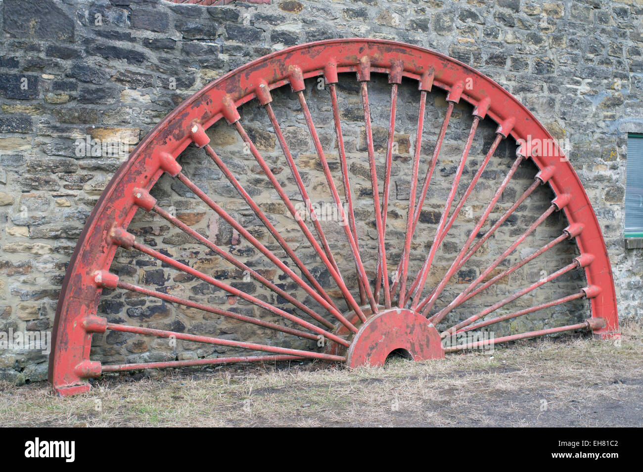 Half wheel from pit head winding gear from Springwell colliery seen at ...