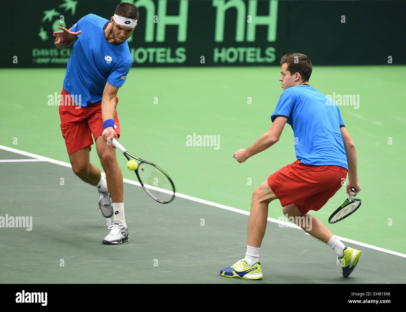 Ostrava, Czech Republic. 7th Mar, 2015. Adam Pavlasek (right), his ...