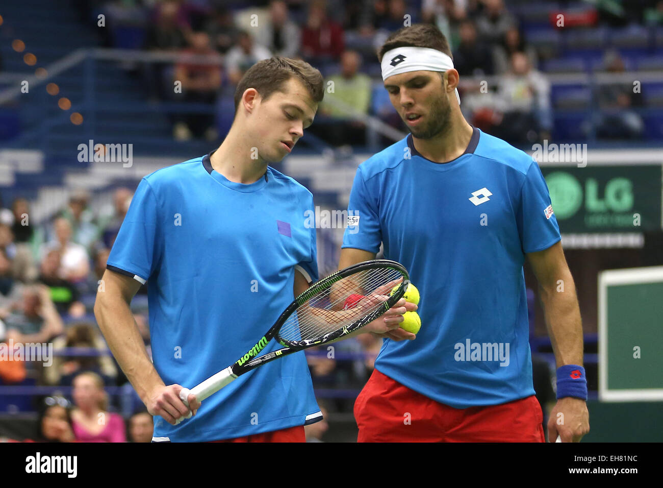 Ostrava, Czech Republic. 7th Mar, 2015. Adam Pavlasek (left) and his ...