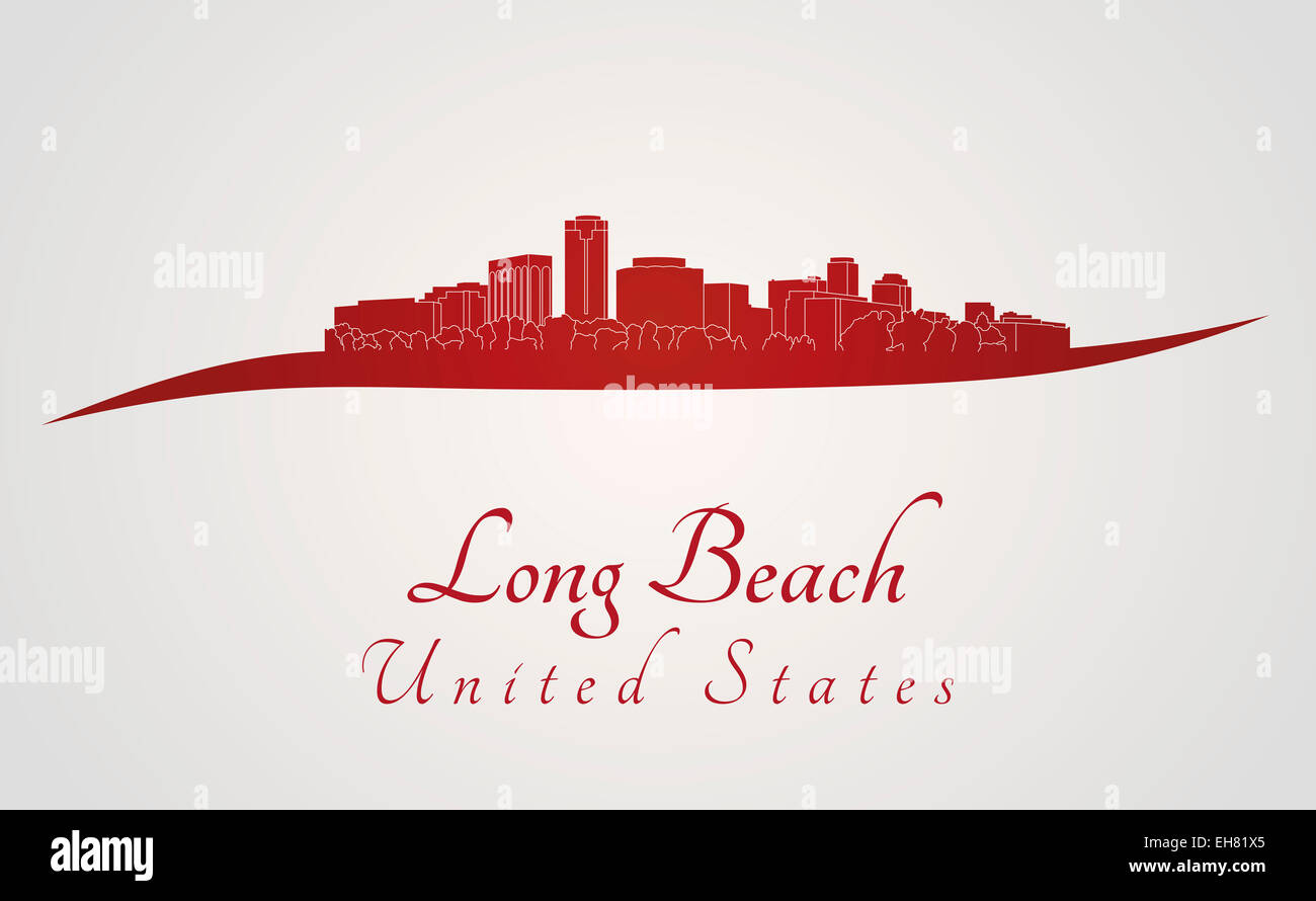 Long beach city skyline illustration hi-res stock photography and ...