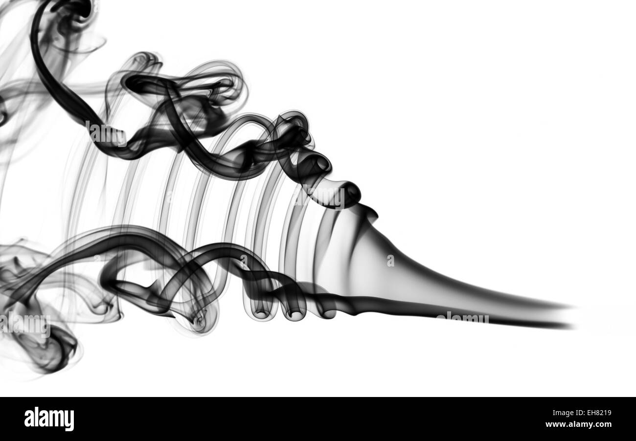 black abstraction: smoke pattern with curves on white Stock Photo - Alamy