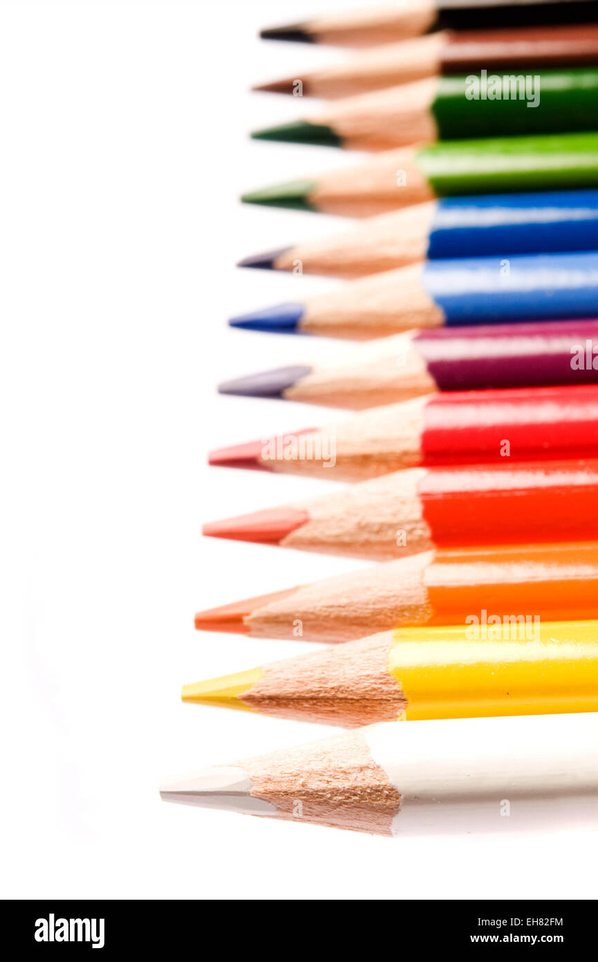 Crayons row hi-res stock photography and images - Alamy