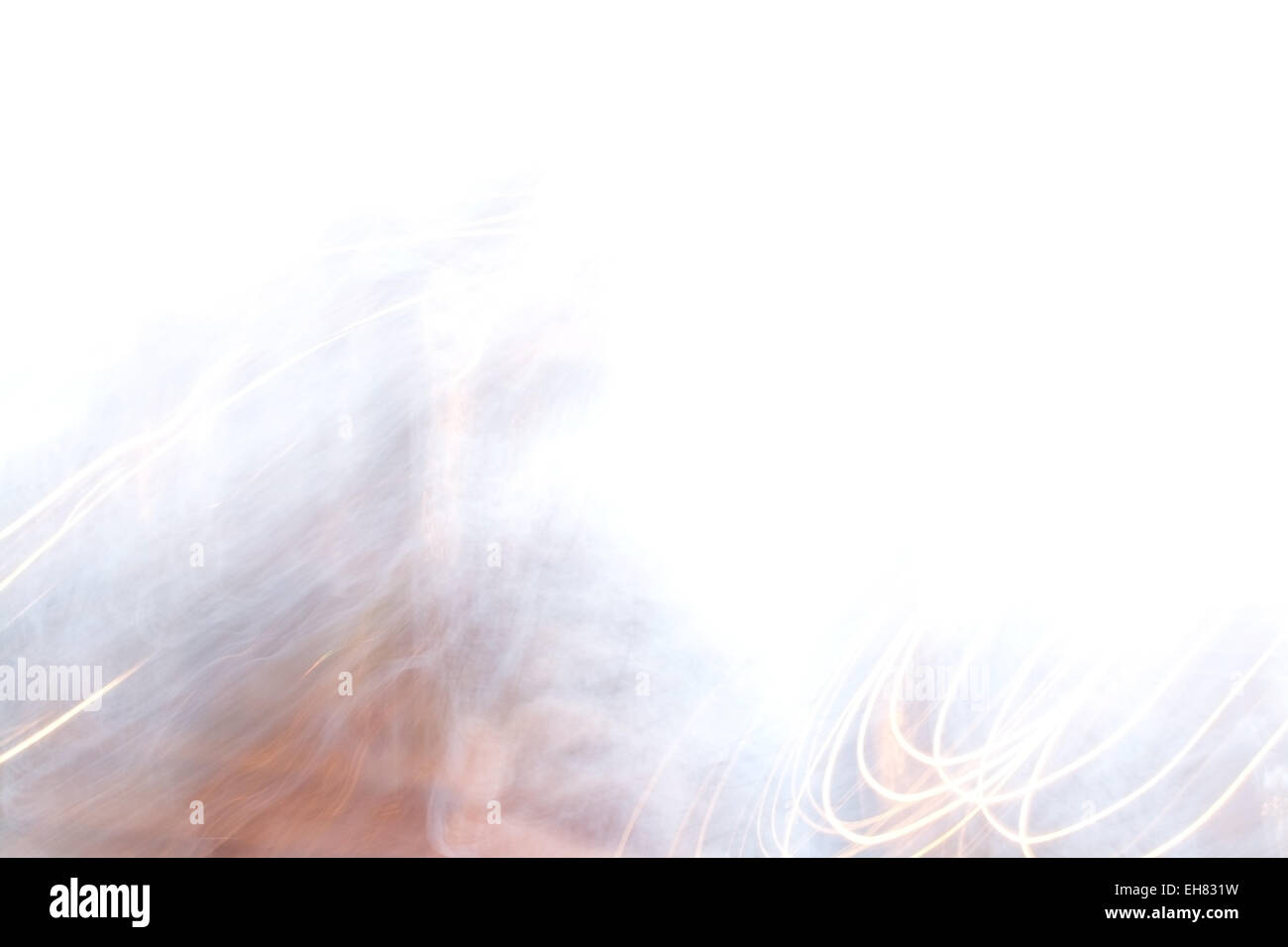 Abstract background white and brown with dust, strands of light and ...