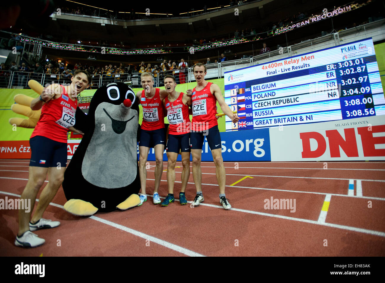 Prague, Czech Republic. 8th Mar, 2015. Czech Republic's bronze medal ...