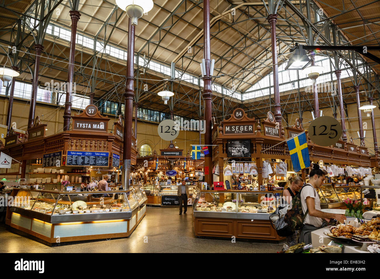 Ostermalmshallen indoors food market, Stockholm, Sweden, Scandinavia ...