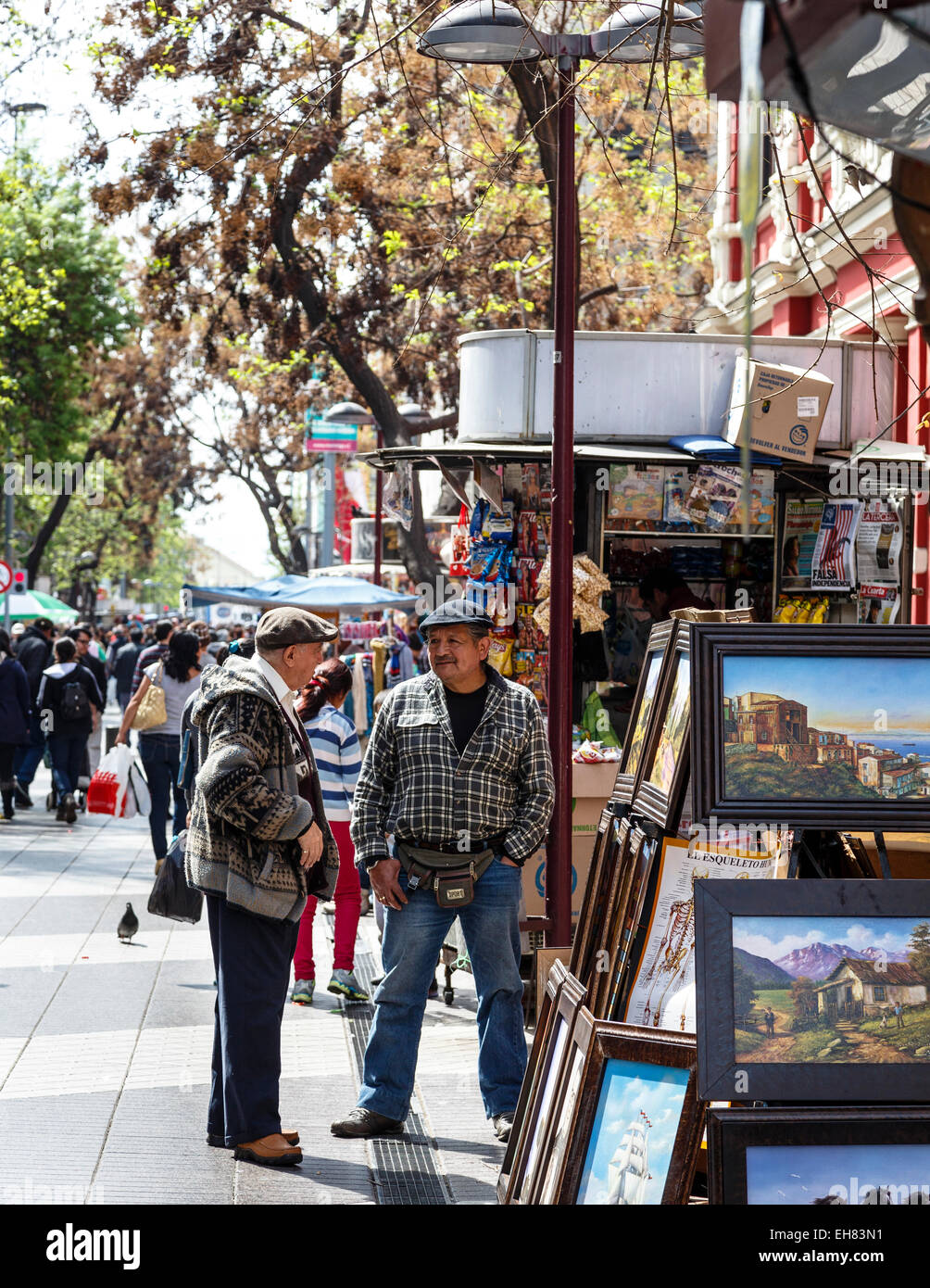 Scene at the pedestrian street Paseo Puente in the city centre ...
