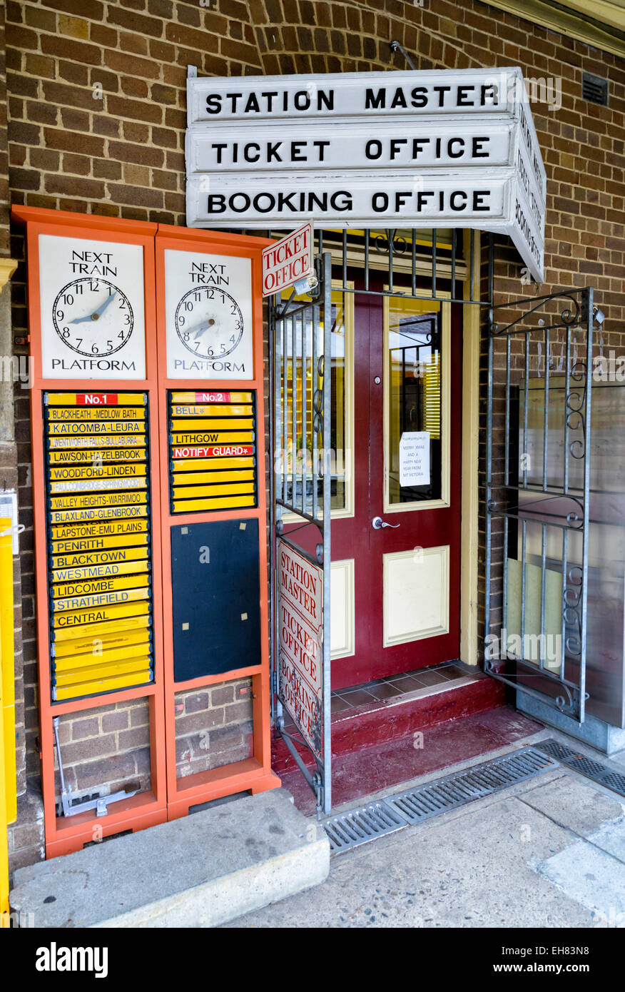 Railroad station sign board hi-res stock photography and images - Alamy