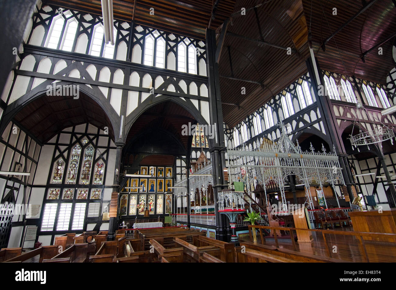 Interior of St. George's cathedral, one of the world's tallest wooden ...