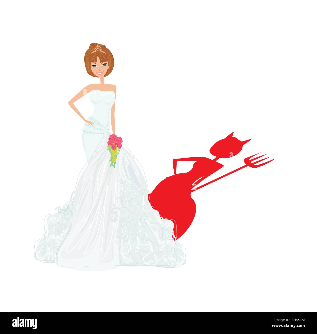 Devil and his spouse Stock Vector Images - Alamy