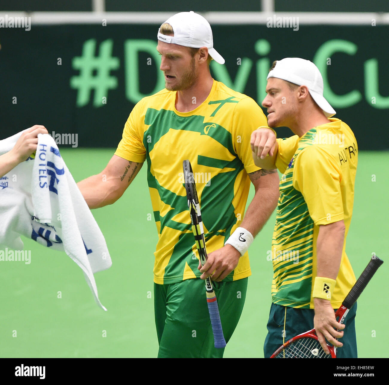 Ostrava, Czech Republic. 7th Mar, 2015. Samuel Groth, left, and Lleyton ...