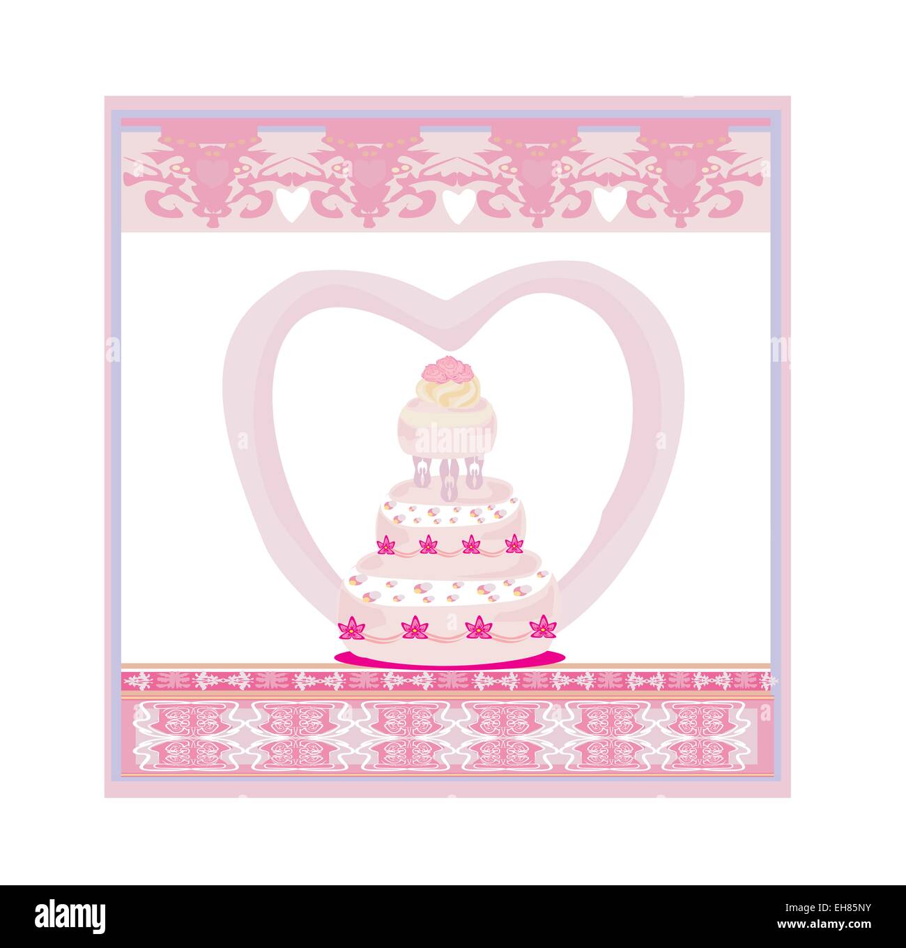 wedding cake card design Stock Vector Image & Art - Alamy