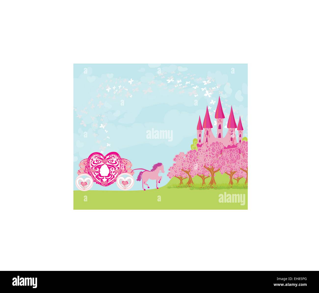 beautiful fairytale pink castle Stock Vector Image & Art - Alamy