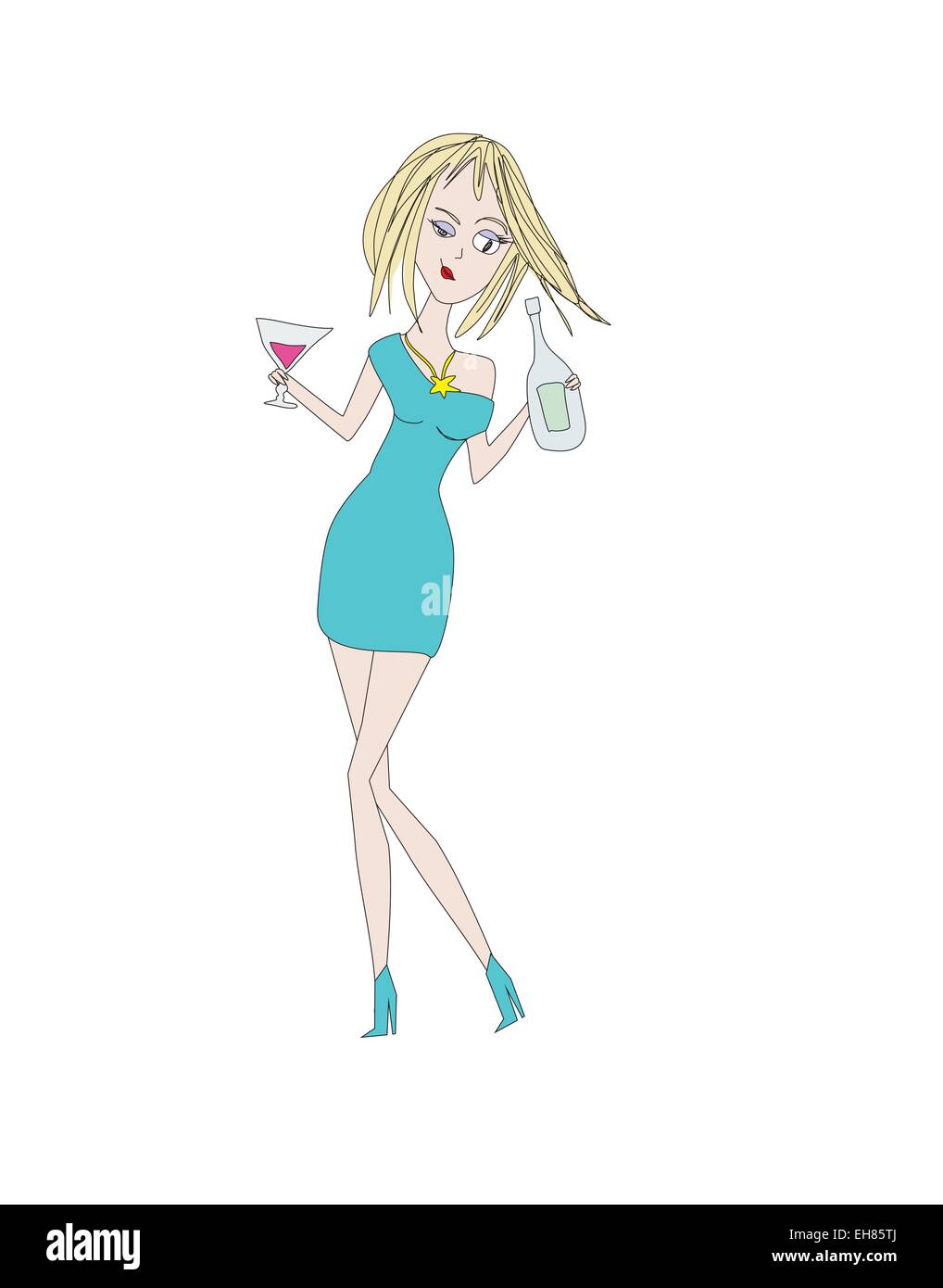 funny drunk woman Stock Vector Image & Art - Alamy