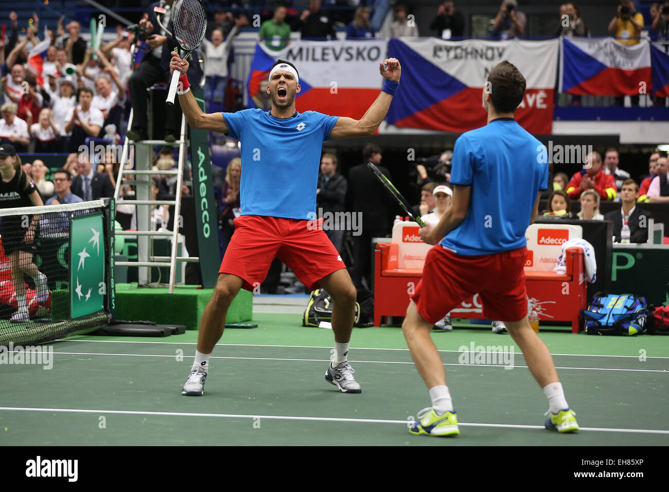 Ostrava, Czech Republic. 7th Mar, 2015. Adam Pavlasek, right, and Jiri ...