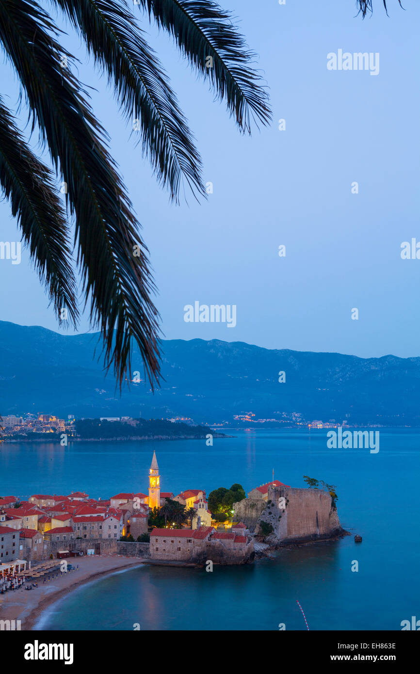 Elevated view over Budva's picturesque Stari Grad (Old Town ...