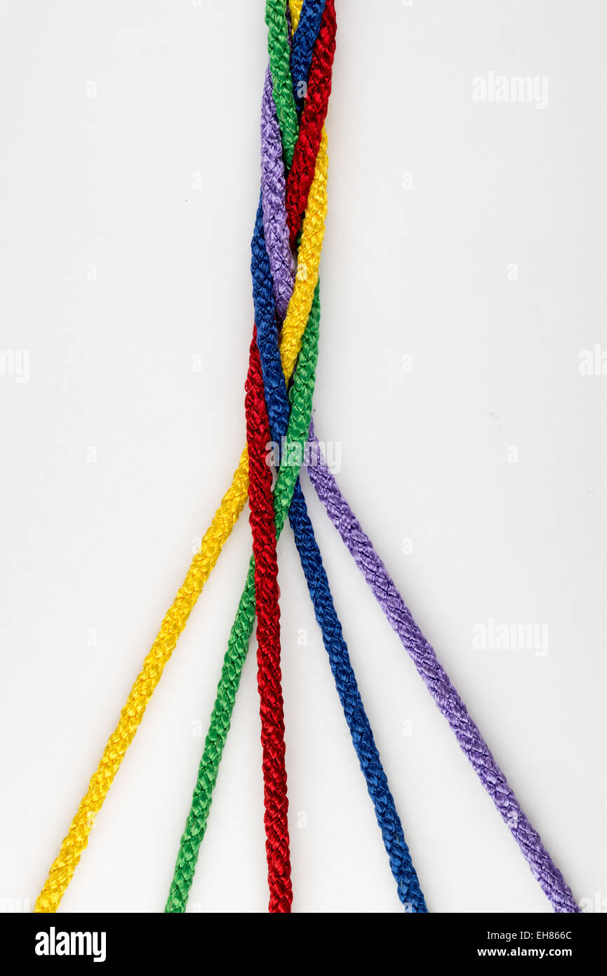 Platted coloured cord Stock Photo - Alamy