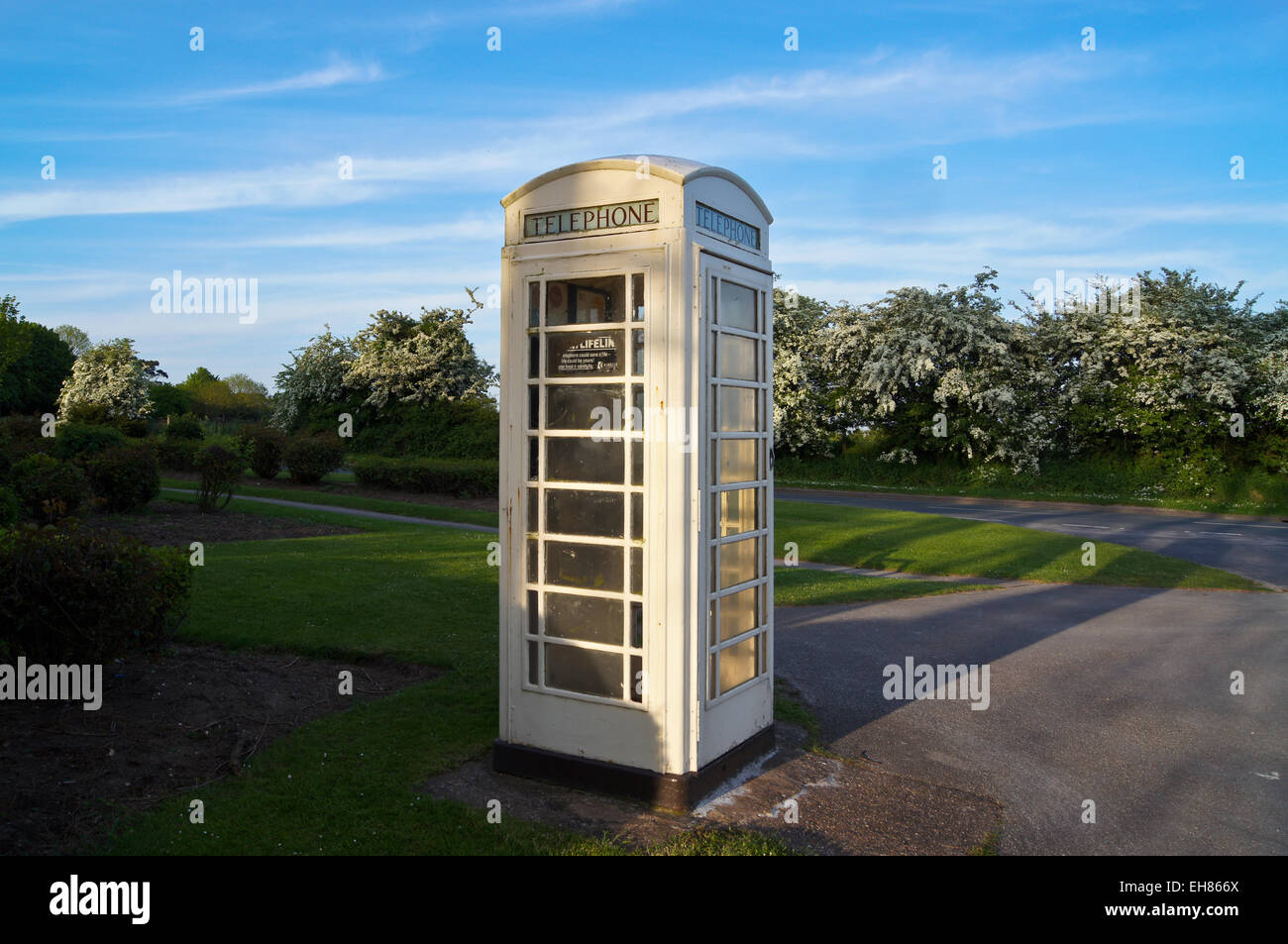 A white telephone box type K6 by Giles Gilbert Scott, 1935, Kingston ...