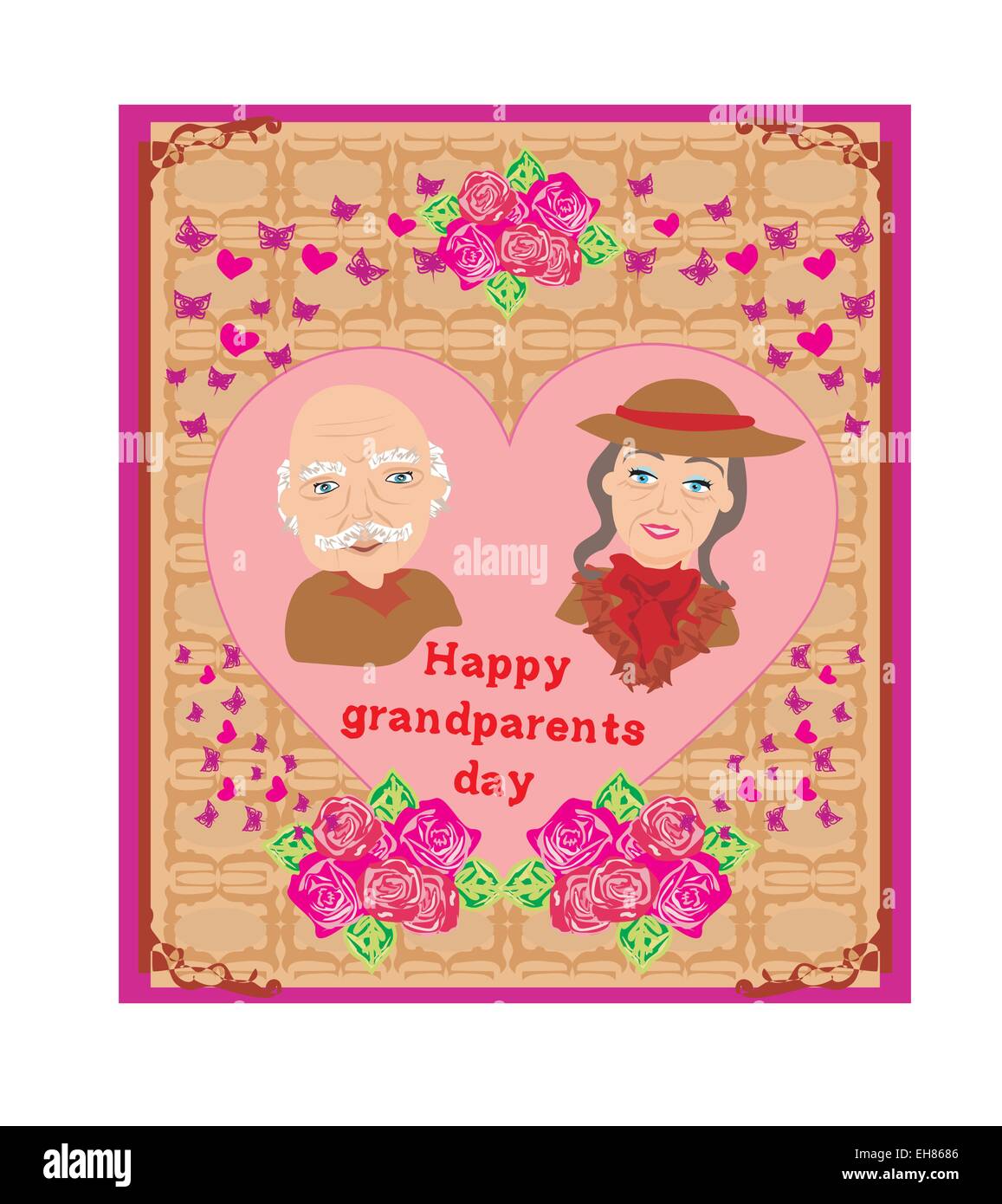 Colorful drawing grandparents day card hi-res stock photography and ...