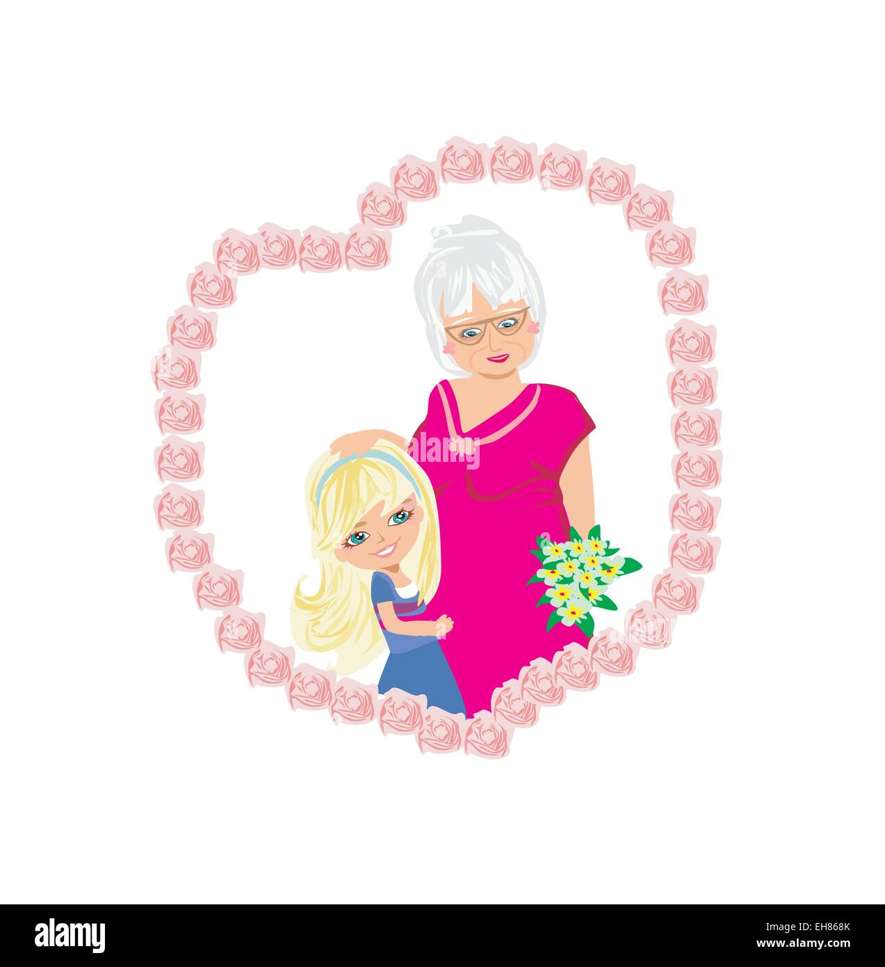 Happy senior caucasian woman looking Stock Vector Images - Alamy
