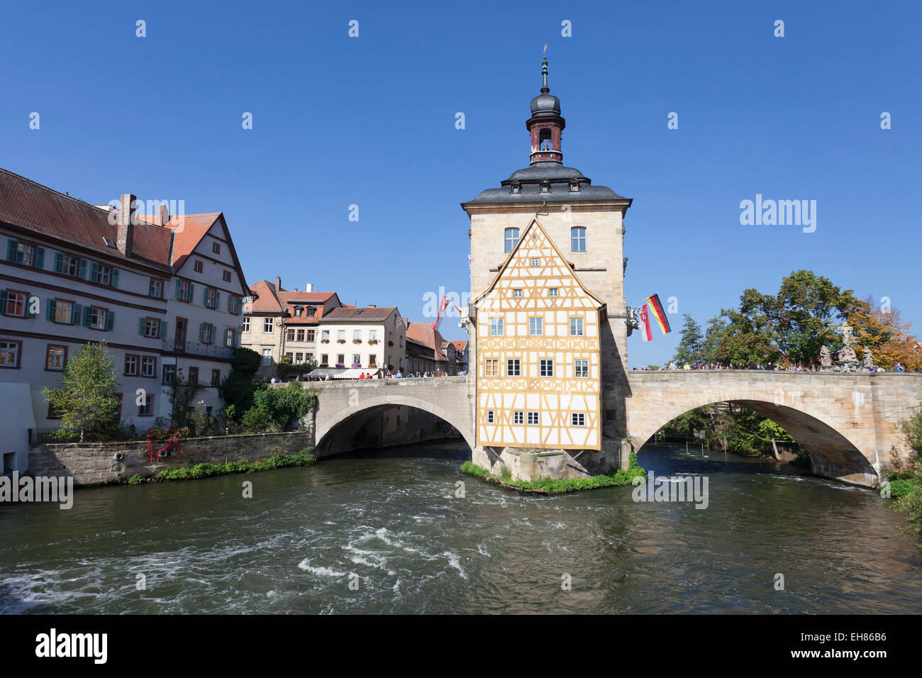 Old Town Hall, UNESCO World Heritage Site, Regnitz River, Bamberg ...