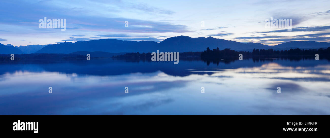 Staffelsee Lake at sunset, Upper Bavaria, Bavarian Alps, Bavaria ...