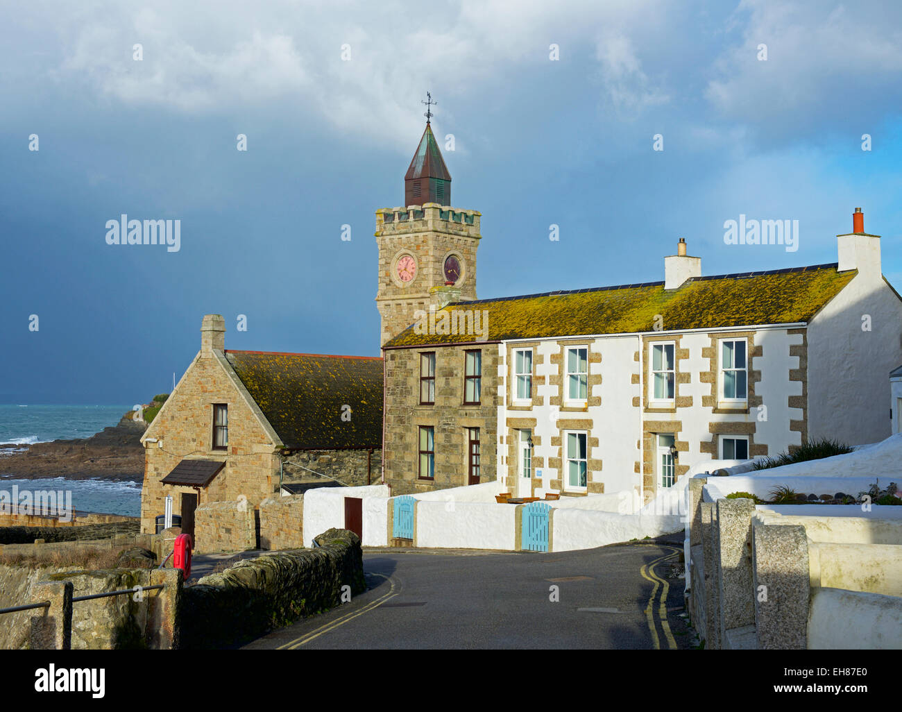 Porthleven cornwall clock tower hi-res stock photography and images - Alamy