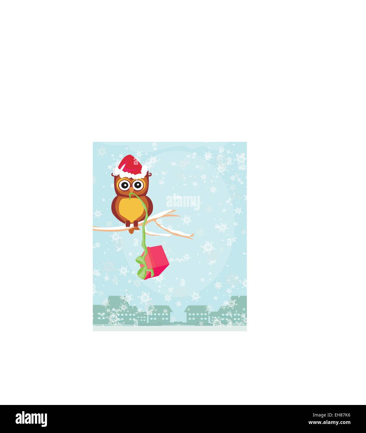 Cute cartoon owl santa Cut Out Stock Images & Pictures - Alamy