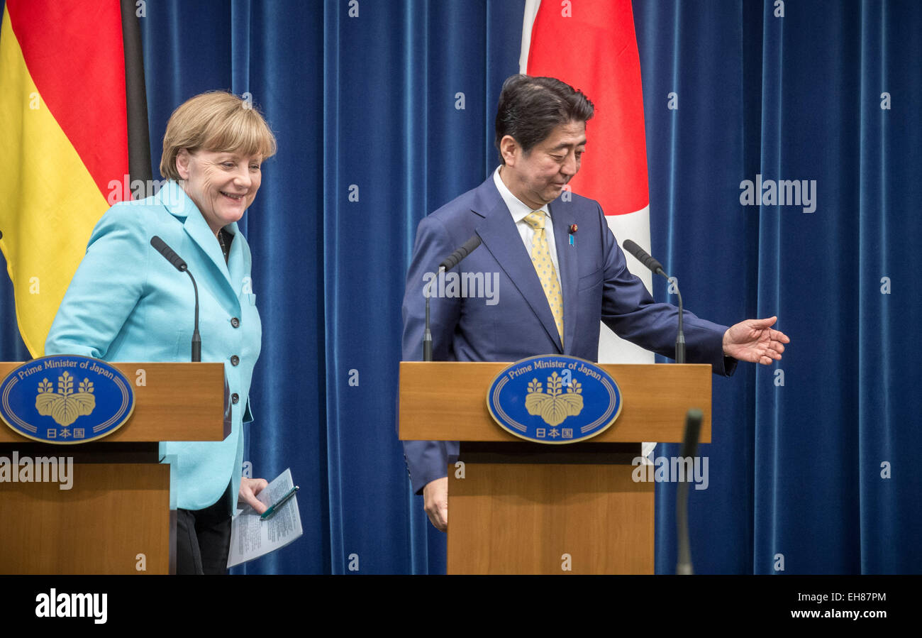 Tokyo, Japan. 09th Mar, 2015. German Chancellor Angela Merkel (CDU) and ...