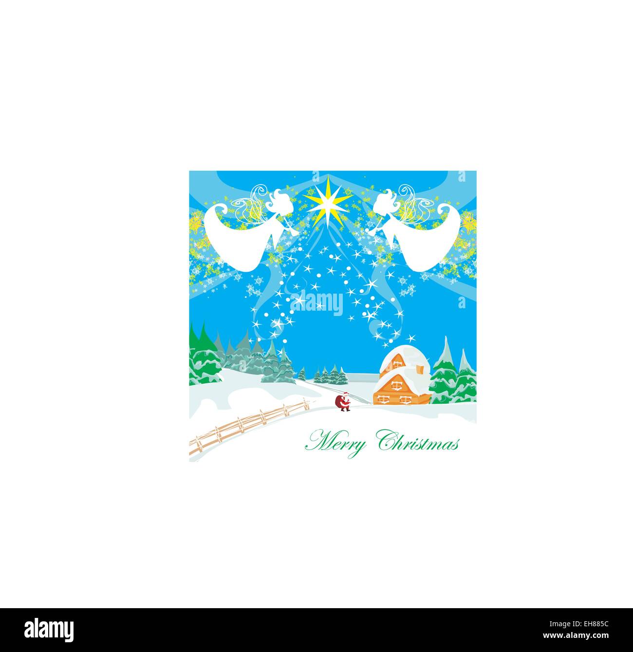 Landscape with angels Stock Vector Images - Alamy
