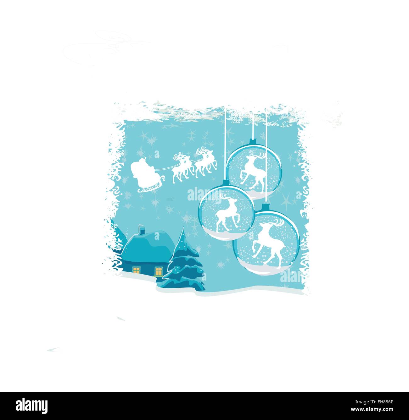 abstract landscape with houses and Santa Stock Vector Image & Art - Alamy