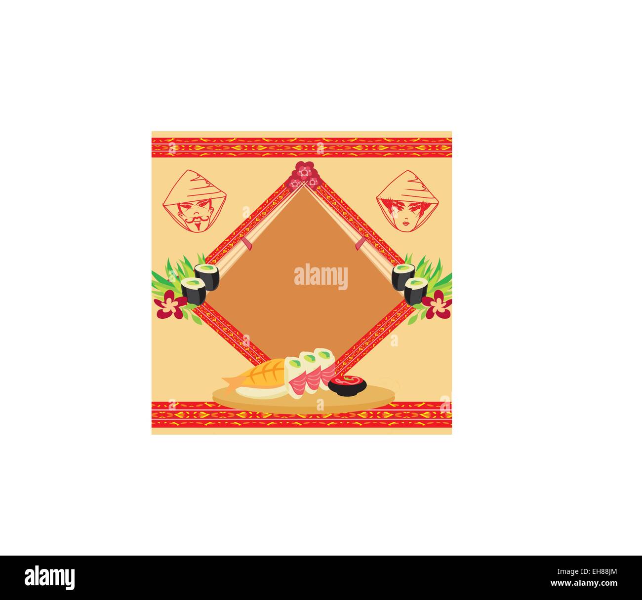 Japanese woman food sushi Stock Vector Images - Alamy