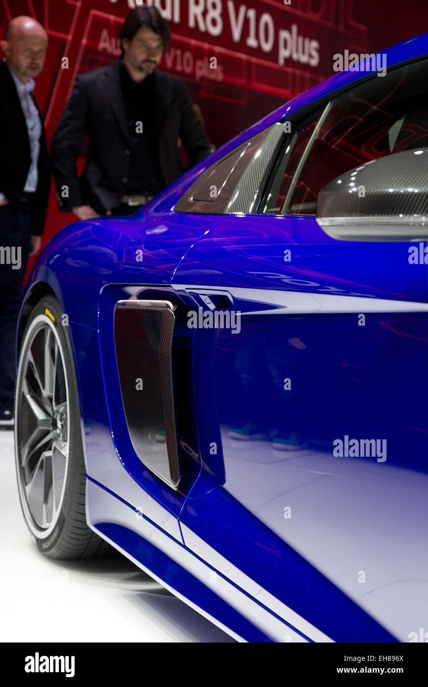 Audi R8 e-tron at the Geneva motor show 2015 Stock Photo - Alamy