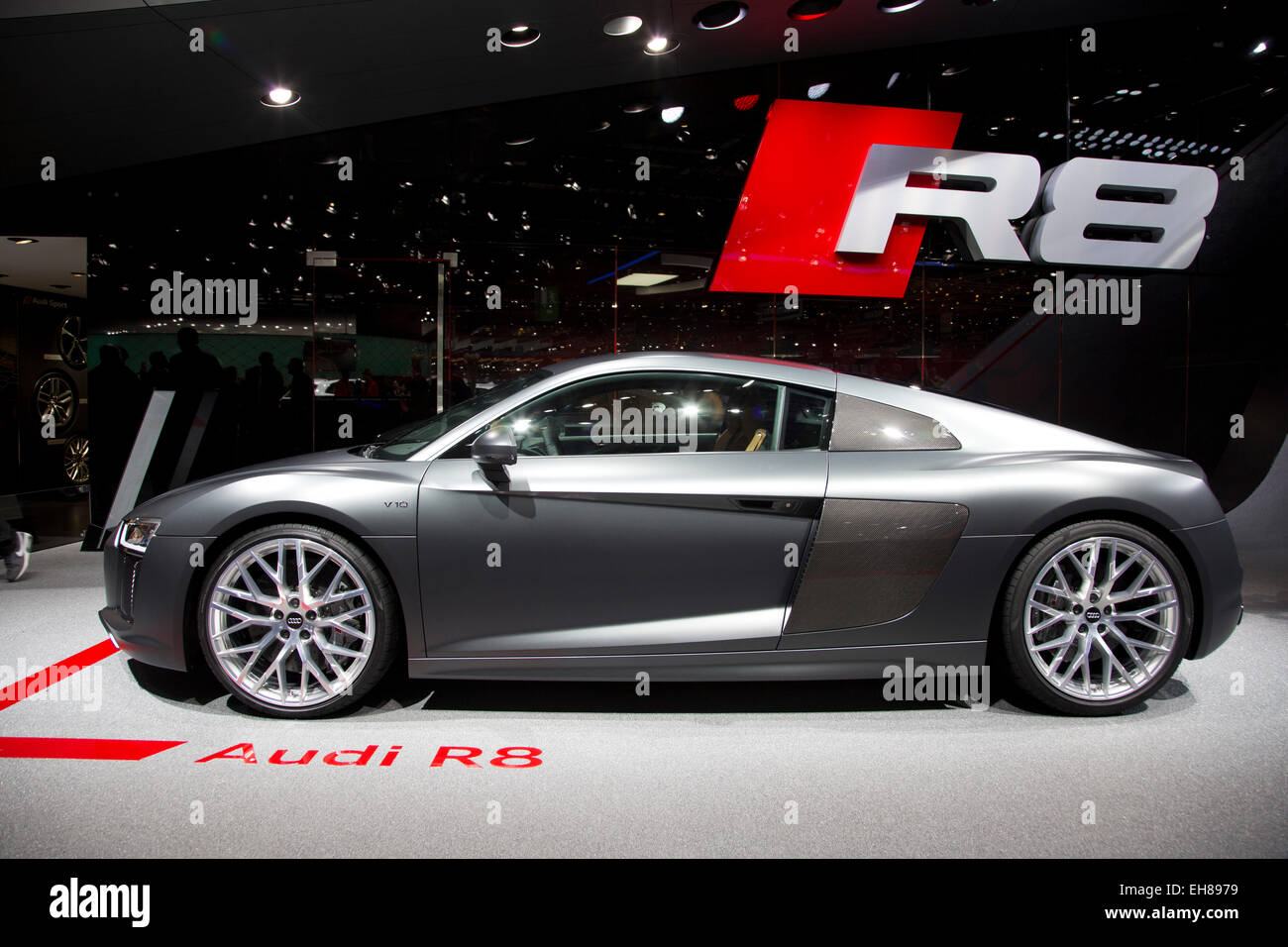 Audi R8 V10 at the Geneva motor show 2015 Stock Photo - Alamy