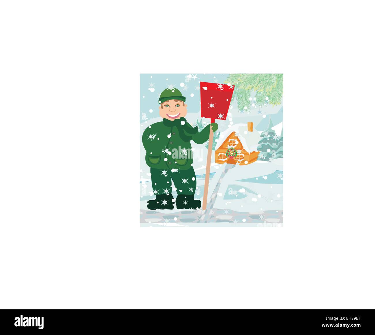 Man shoveling snow Stock Vector Image & Art - Alamy