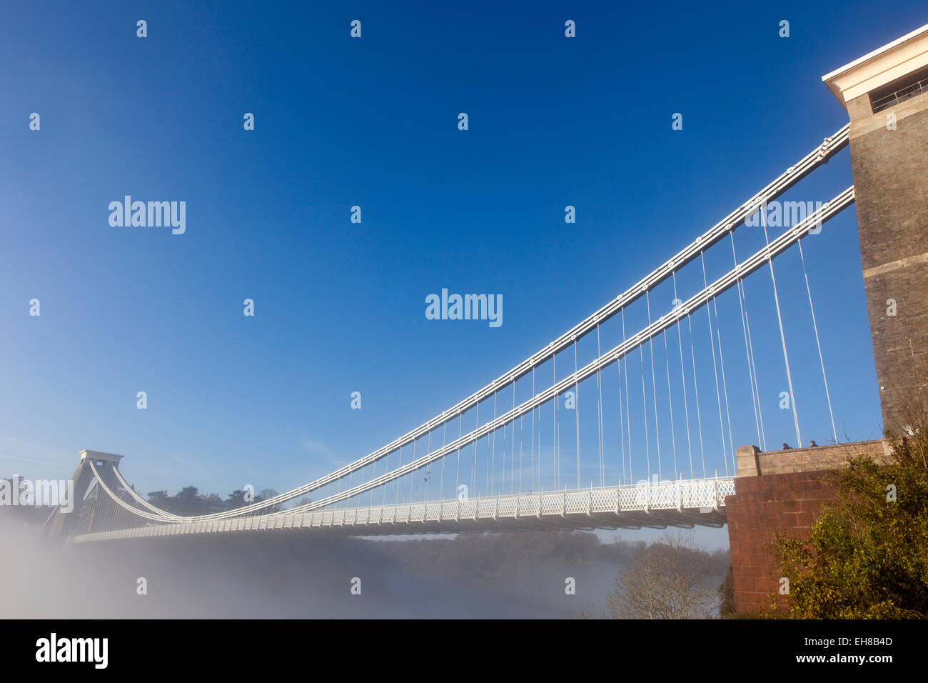 Clifton Suspension Bridge on a misty morning, Bristol, England, United ...