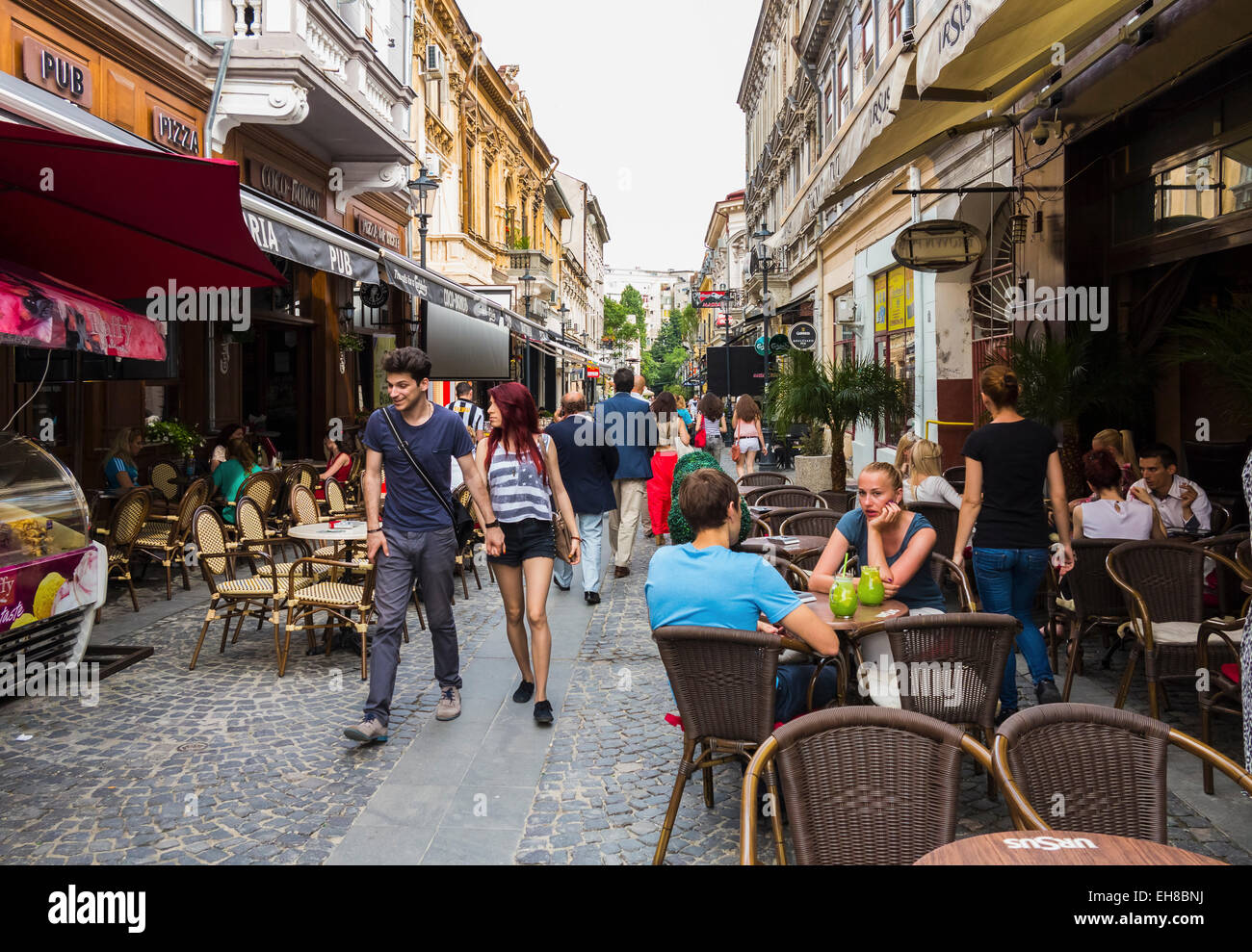 Bars and restaurants in Old Town, Centru Vechi, Bucharest, Romania, Europe Stock Photo - Alamy