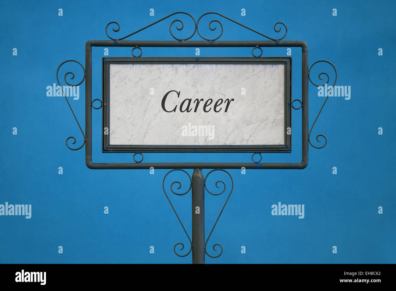 The Word "Career" on a Signboard. Blue Background Stock Photo - Alamy