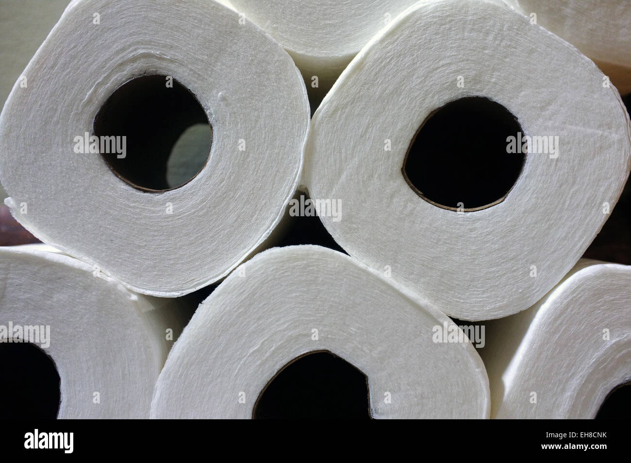 A pile of toilet paper rolls Stock Photo - Alamy