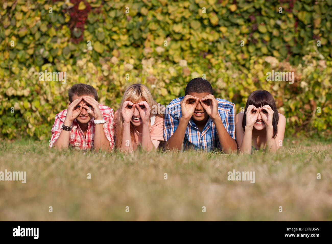 Young happy people outdoor Stock Photo - Alamy