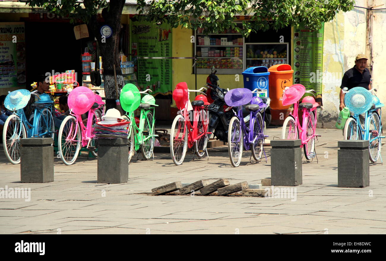 colorful bikes at kota tua jakrta indonesia Stock Photo - Alamy