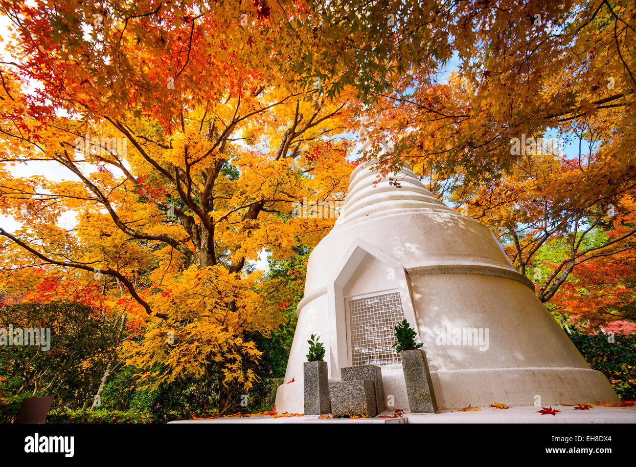 Pagoda during the fall at Ryoan-ji Temple in Kyoto, Japan Stock Photo ...
