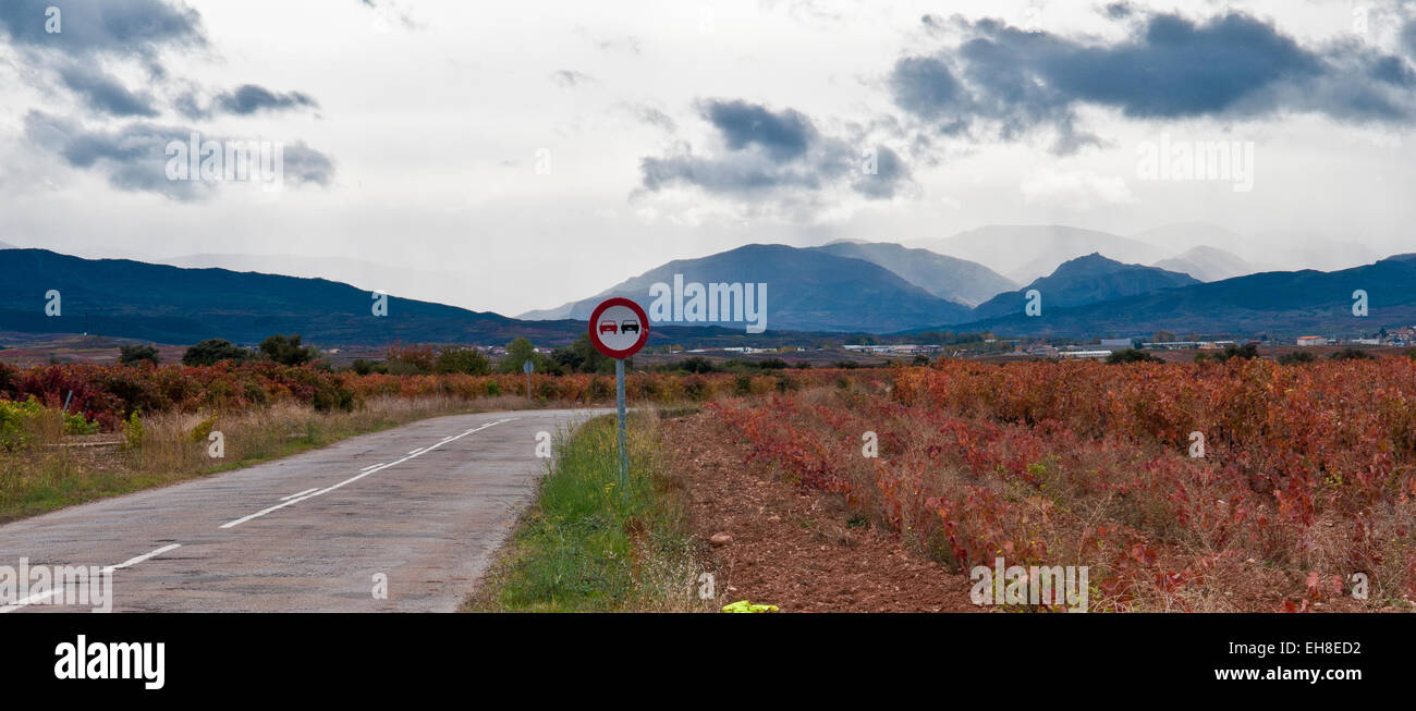 La Rioja Landscape autumn fall Spain road Stock Photo - Alamy