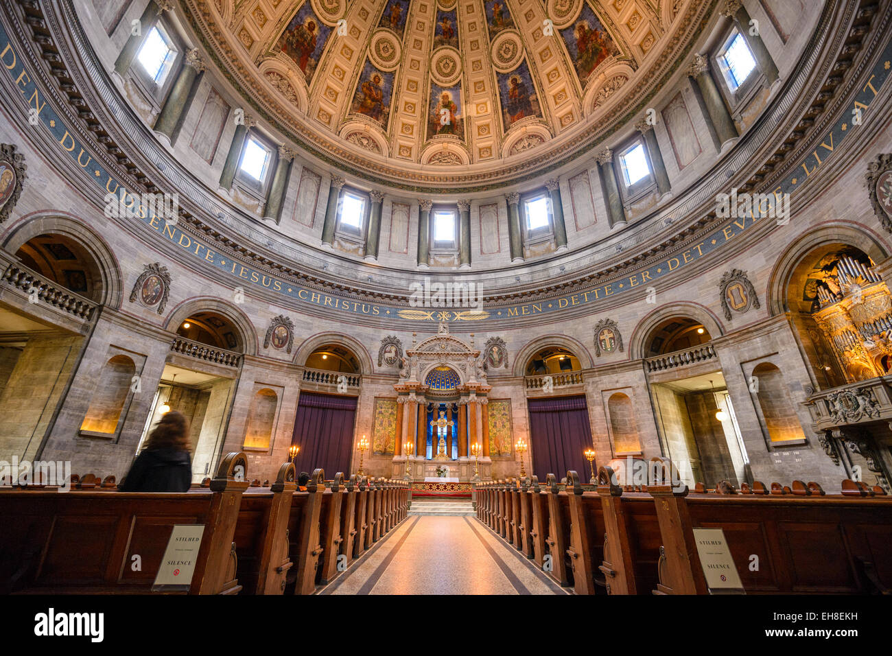 Frederik's Church interior. Popularly known as The Marble Church, it ...